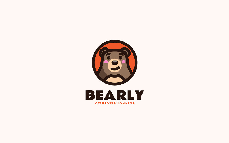Logo de dessin animé de mascotte Bearly - TemplateMonster
