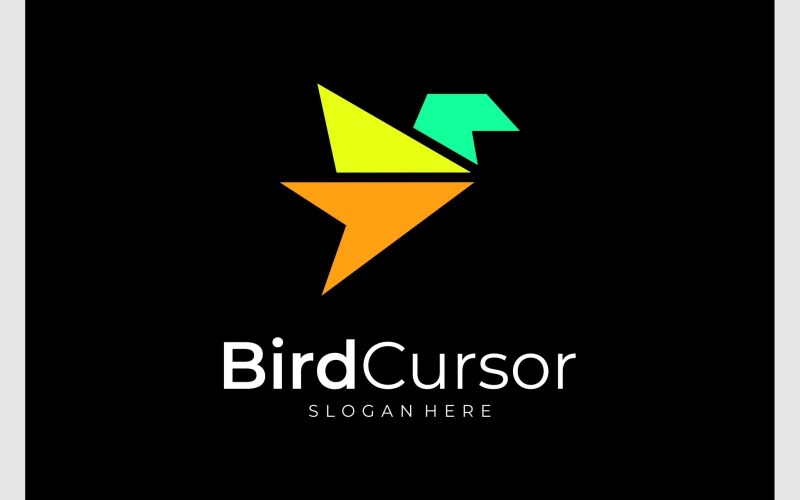 Fly Bird Cursor Arrow Geometric Logo - TemplateMonster