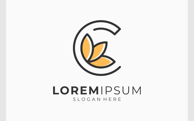 Písmeno C Květ List Jednoduché Logo #386621 - TemplateMonster
