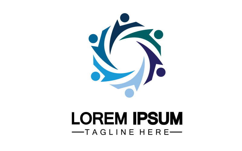 Community team group work logo template vector version 2