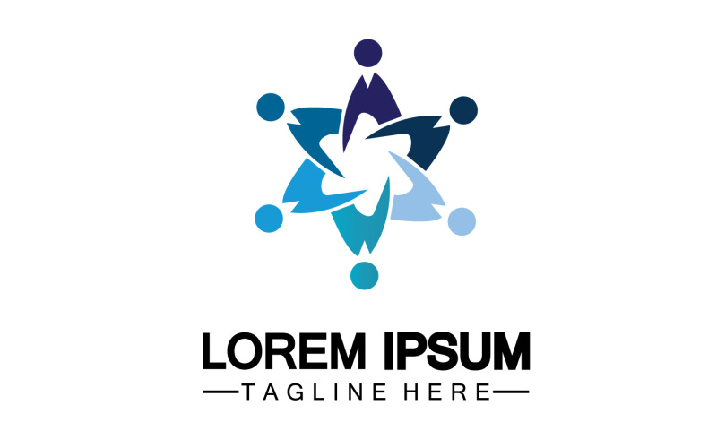 Community team group work logo template vector version 3