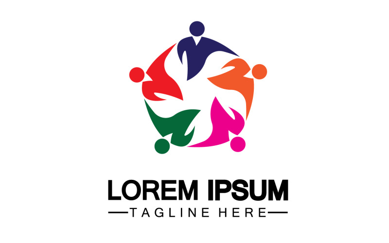 Community team group work logo template vector version 5