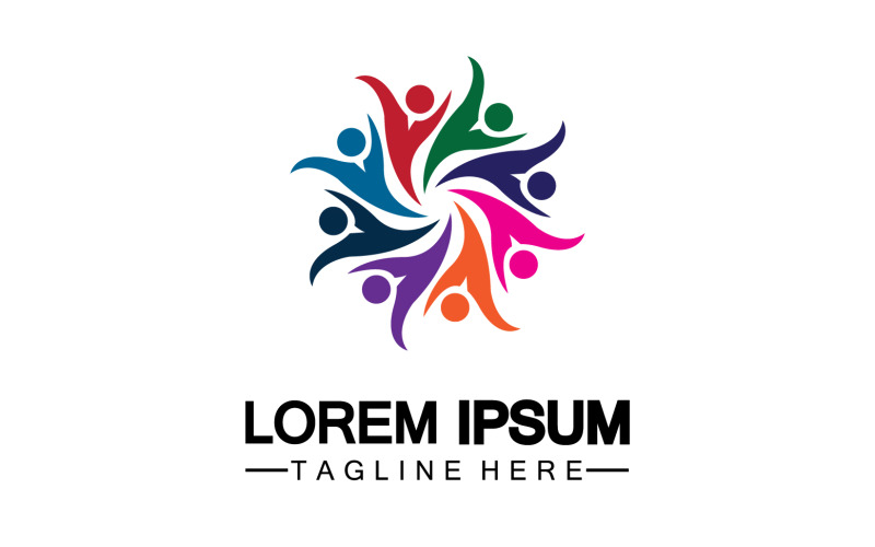 Community team group work logo template vector version 7
