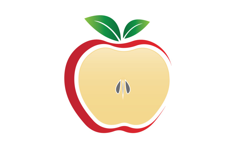 Modèle de logo d'icône de fruits de pomme version 16
