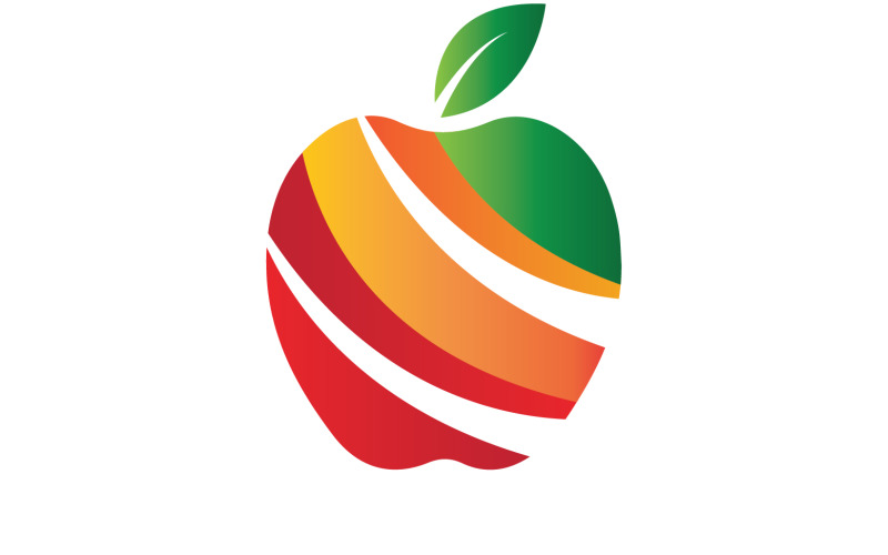 Modèle de logo d'icône de fruits de pomme version 32