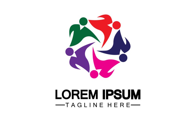 Community team group work logo template vector version 12