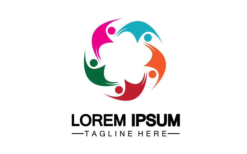 Community team group work logo template vector version 13