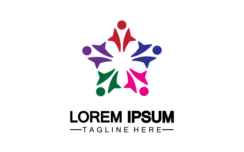 Community team group work logo template vector version 15