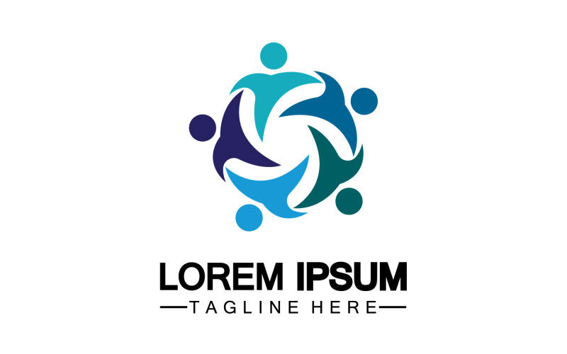 Community team group work logo template vector version 16