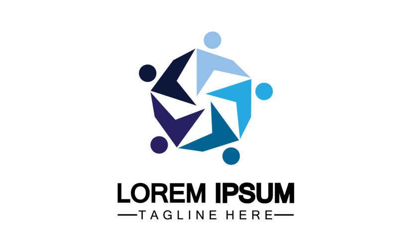 Community team group work logo template vector version 17