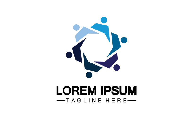 Community team group work logo template vector version 19