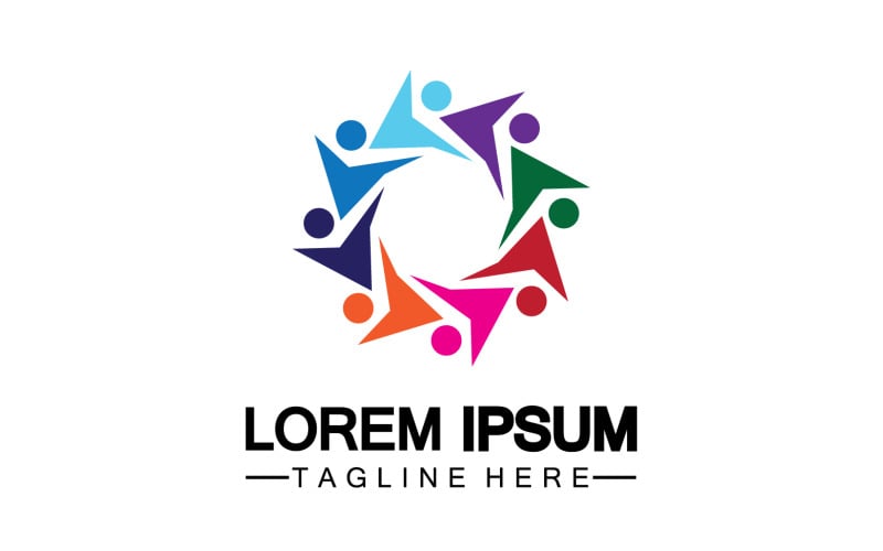Community team group work logo template vector version 22