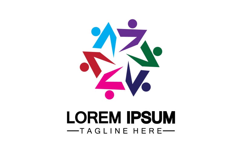 Community team group work logo template vector version 23