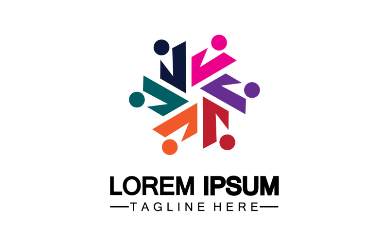 Community team group work logo template vector version 24