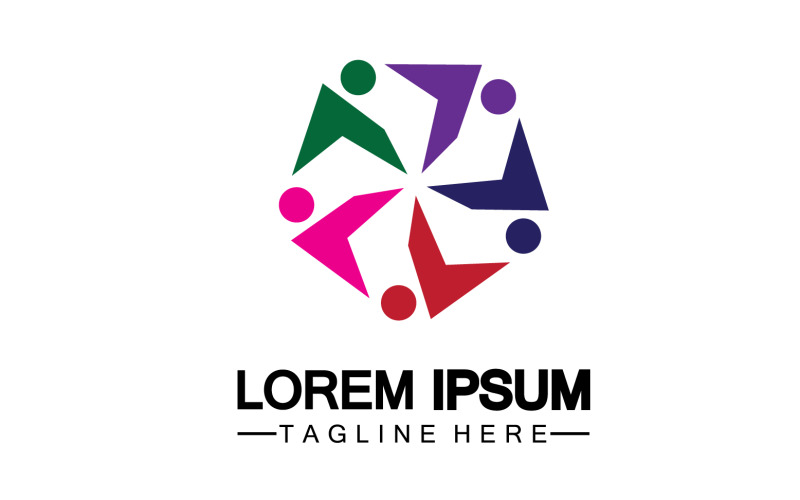 Community team group work logo template vector version 9