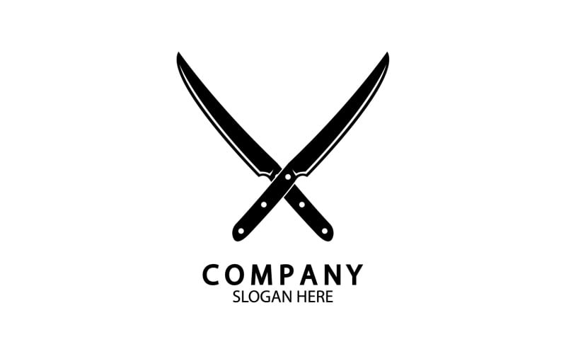 Kitchen knife symbol template logo vector version 21