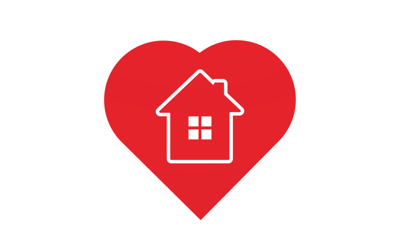 Amor hogar dulce corazón símbolo logo versión 4