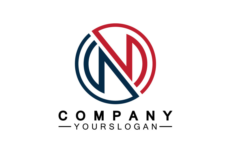 Letter N Initial Company Name Logo Version 30