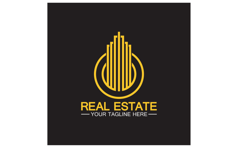 Emlak binası kule logo şablonu sürüm 26 - TemplateMonster