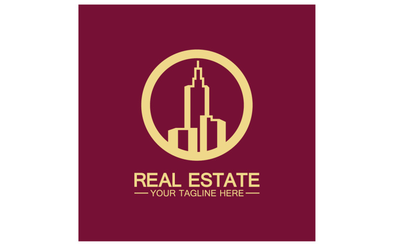 Emlak binası kule logo şablonu sürüm 5 - TemplateMonster