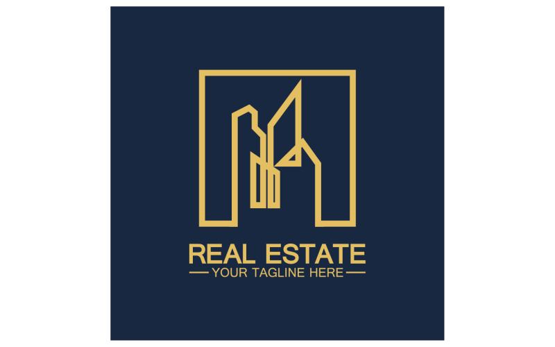 Emlak binası kule logo şablonu sürüm 8 - TemplateMonster