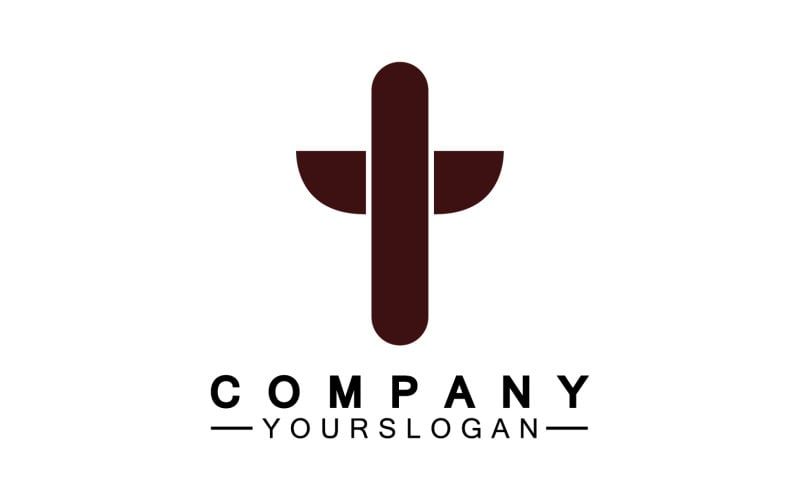 Christian cross vector symbol flat style. v12