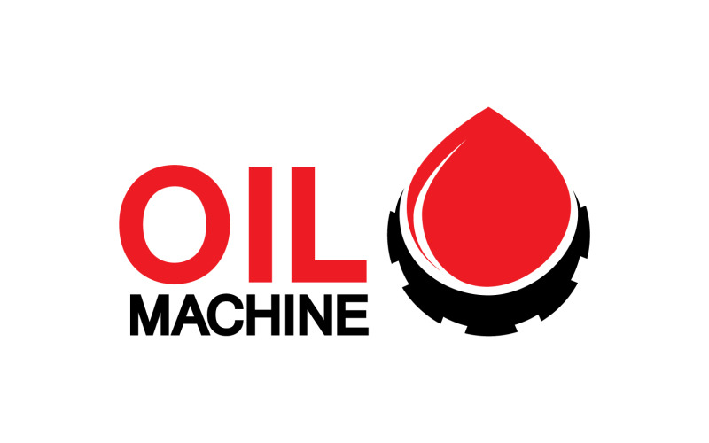 Oil Gear Machine logo symbol design, oil drop logo with vector gear v19