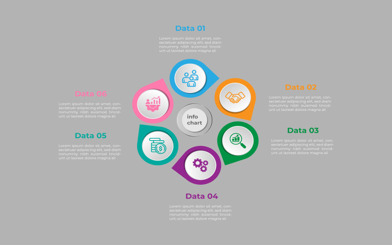 Modello di elemento infografico vettoriale di design circolare.