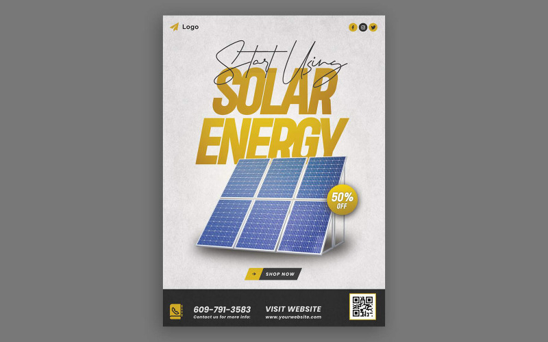 Solar Energy Sale Promotion Flyer Template - TemplateMonster