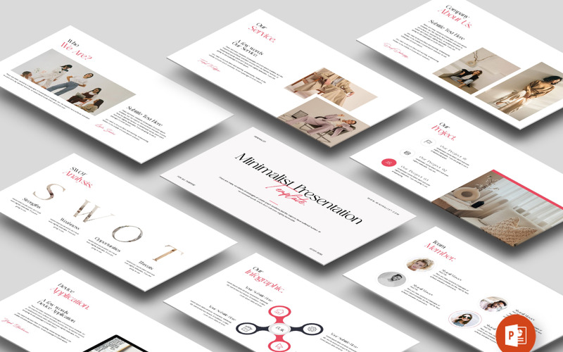 Modelo de apresentação de layout mínimo em PowerPoint