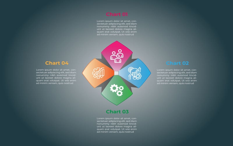 Flower style 4 step vector eps infographic design.