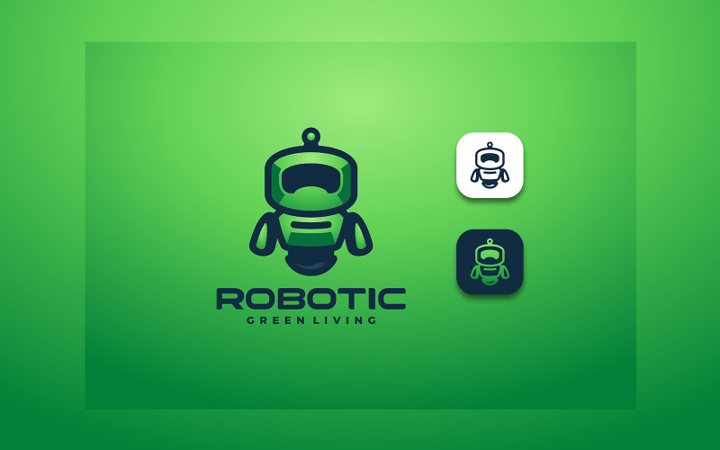 Robotic Simple Mascot Logo 1 #388779 - TemplateMonster