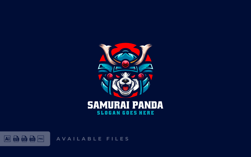 Samurai Panda Mascot Cartoon Logo #389039 - TemplateMonster