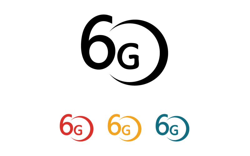 6G signální síť tecknology logo vektorové ikony v17