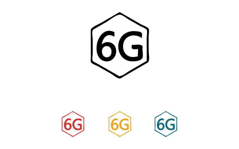6G sinyal ağı teknolojisi logo vektör simgesi v32