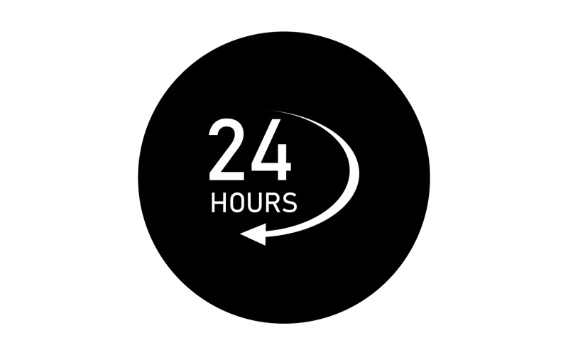 24 saatlik zaman simgesi logo tasarımı v75 - TemplateMonster