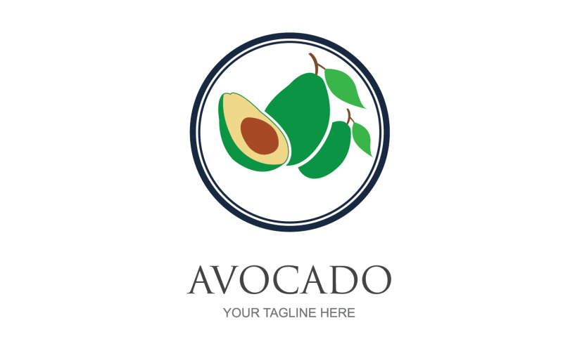 Avocado-Früchte-Symbol-Vektor-Logo-Design v12