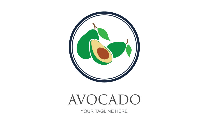 Avocado fruits icon vector logo design v11 - TemplateMonster