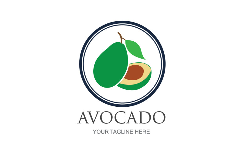 Avocado fruits icon vector logo design v1 - TemplateMonster