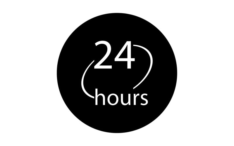 24 hour time icon logo design v124 #389343 - TemplateMonster