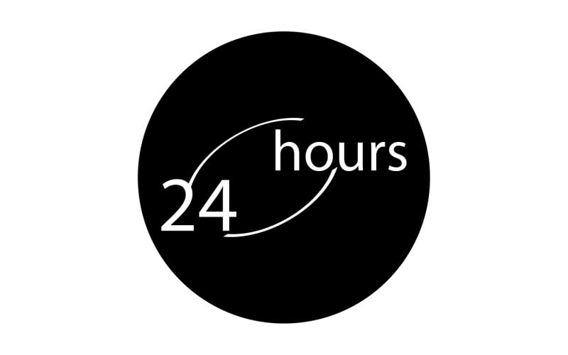 24 hour time icon logo design v126 #389350 - TemplateMonster