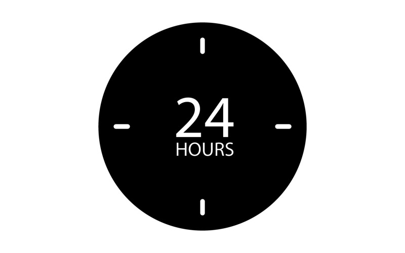 24 hour time icon logo design v83 #389304 - TemplateMonster