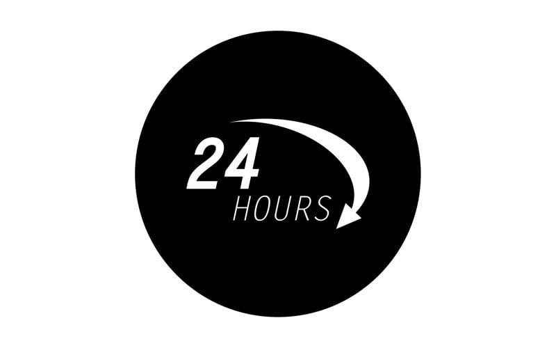 24 hour time icon logo design v96 #389314 - TemplateMonster