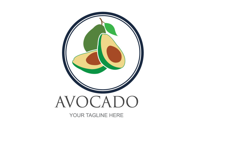 Avokado meyve simge vektör logo tasarımı v58