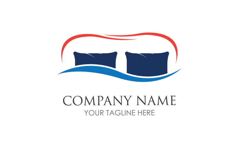 Bed and pillow hotel logo icon v36 #389522 - TemplateMonster