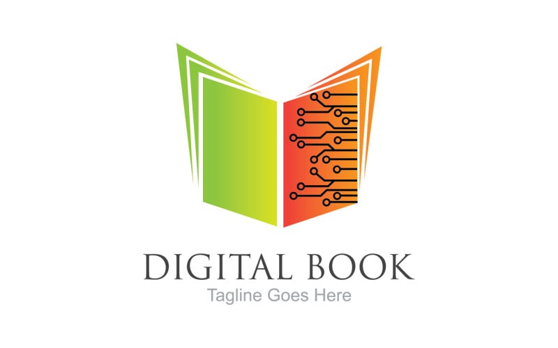 Book reading education logo vector v25 - TemplateMonster