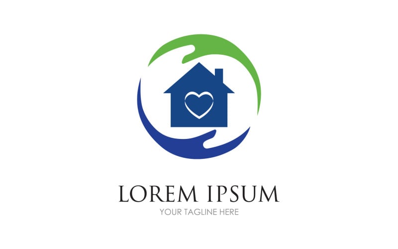 Home care building logo version v33 #390067 - TemplateMonster