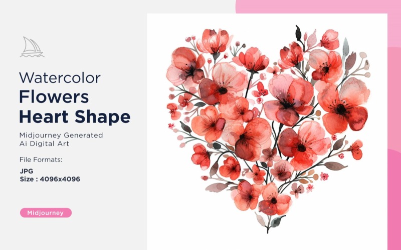 Flowers Heart Shape Enveloped in Love A Valentine's Embrace 02
