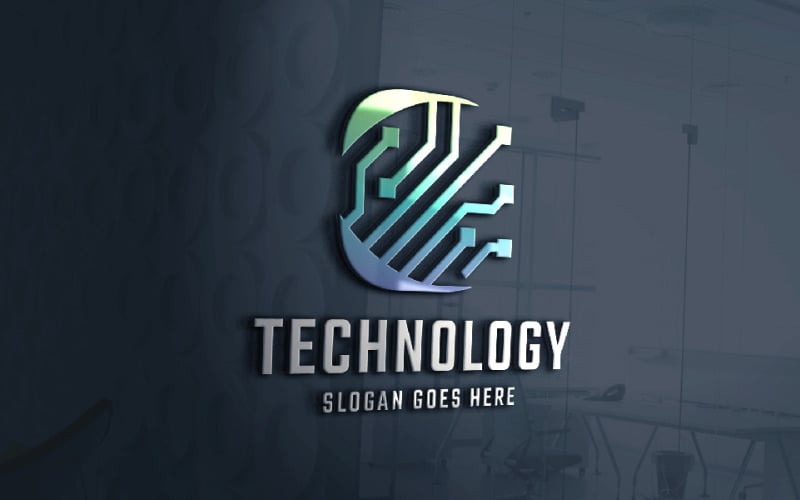Modelo de logotipo de tecnologia profissional