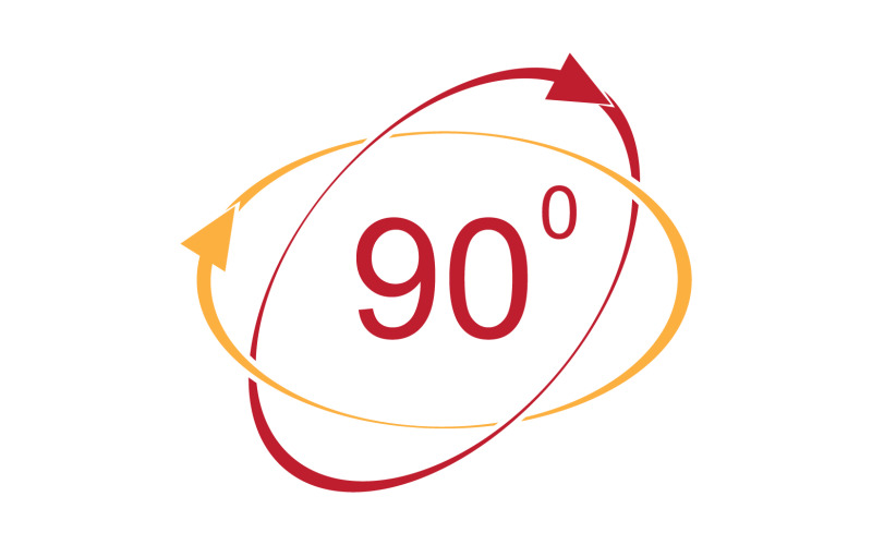 90 Degree Angle Rotation Icon Symbol Logo V17